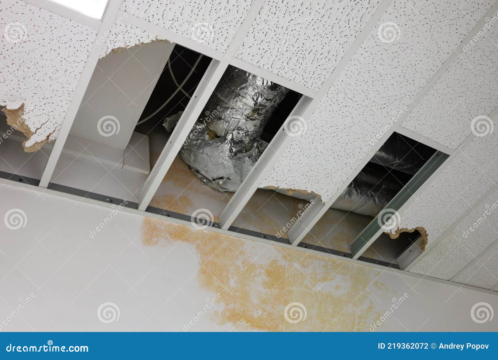 Close-up of Damaged Ceiling Stock Photo - Image of damaged, flood ...