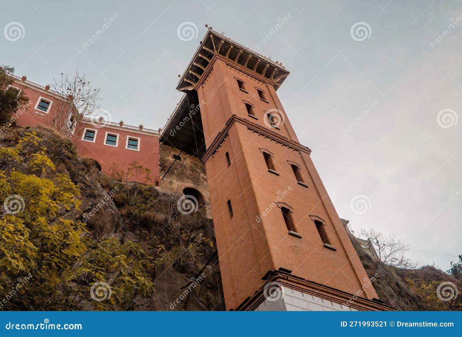 Low Angle View of the Old Izmir Historical Elevator Building Editorial ...