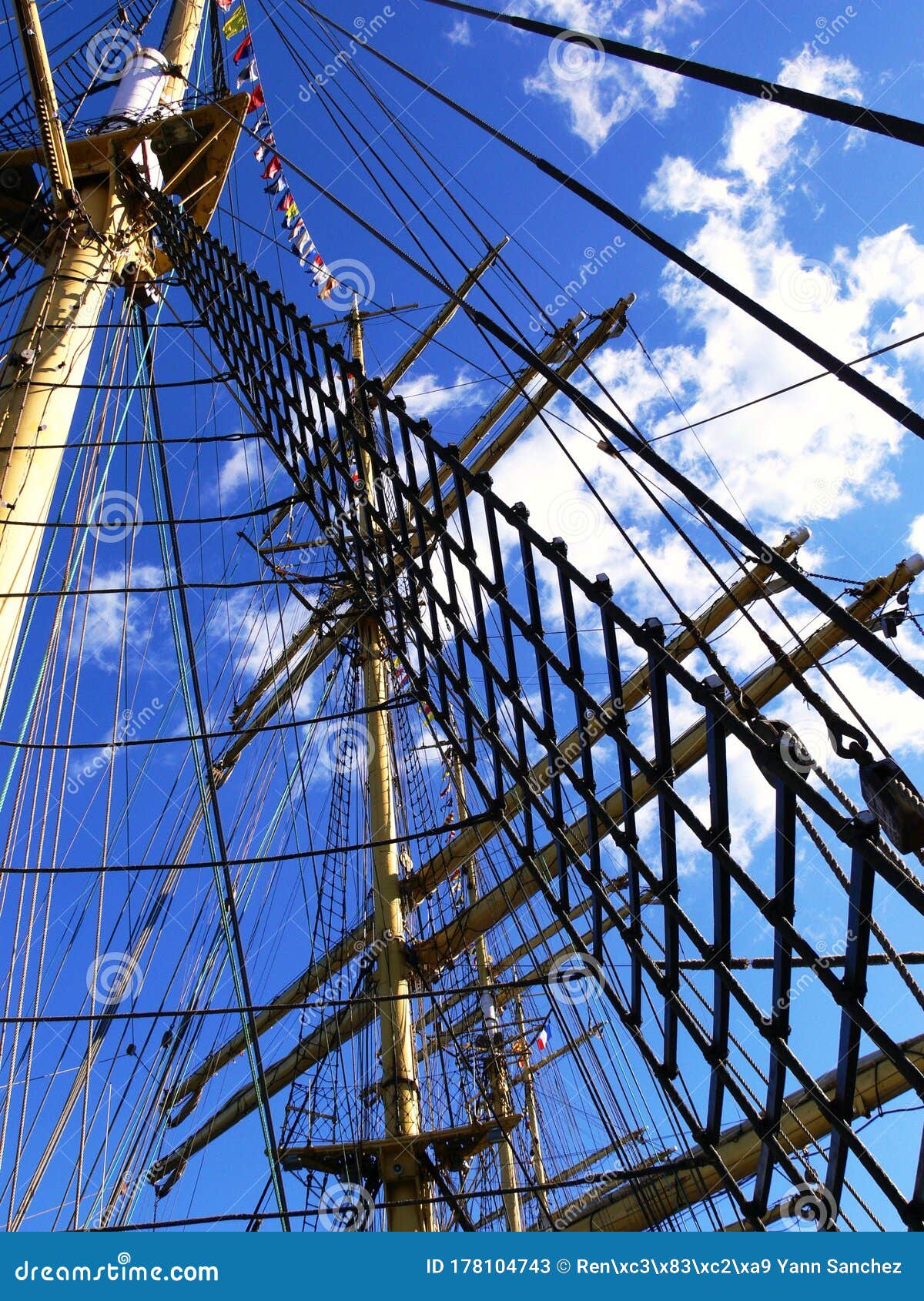 Low Angle View of the Pole of an Old Sailboat Stock Image - Image of ...