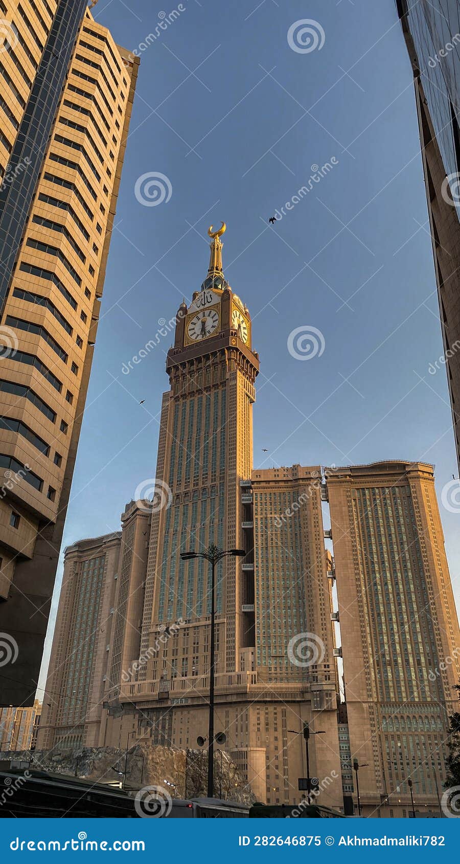 Low Angle View of Pullman Zamzam Tower Mecca Against Clear Sky Stock ...