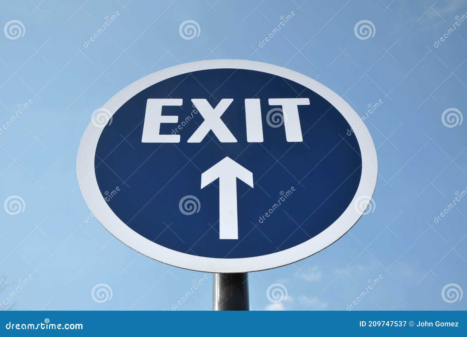 EXIT and Directional Arrow Road Sign. Stock Image - Image of highway ...