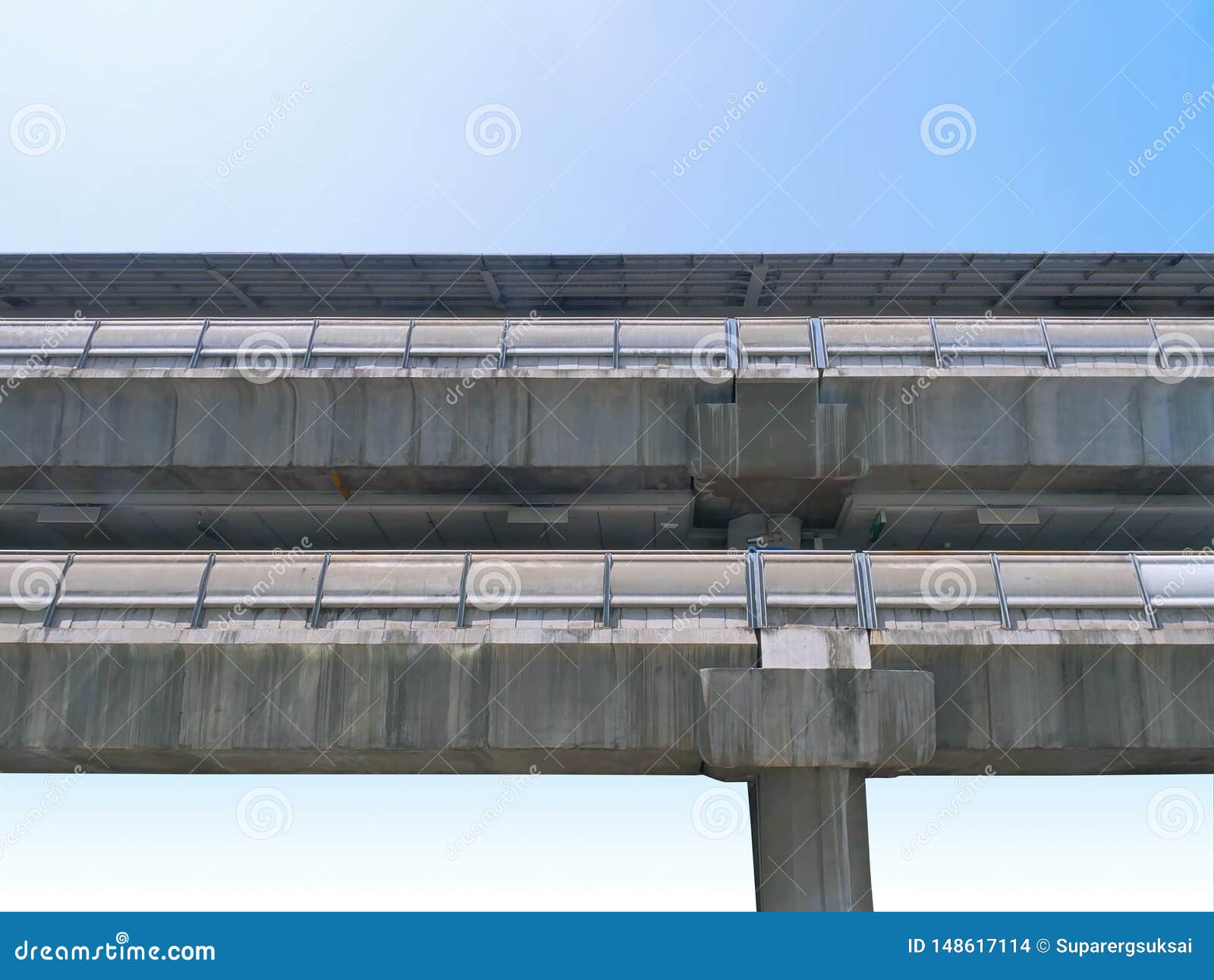 Sky Train Station Structure Isolated on Blue Gradient Background Stock ...