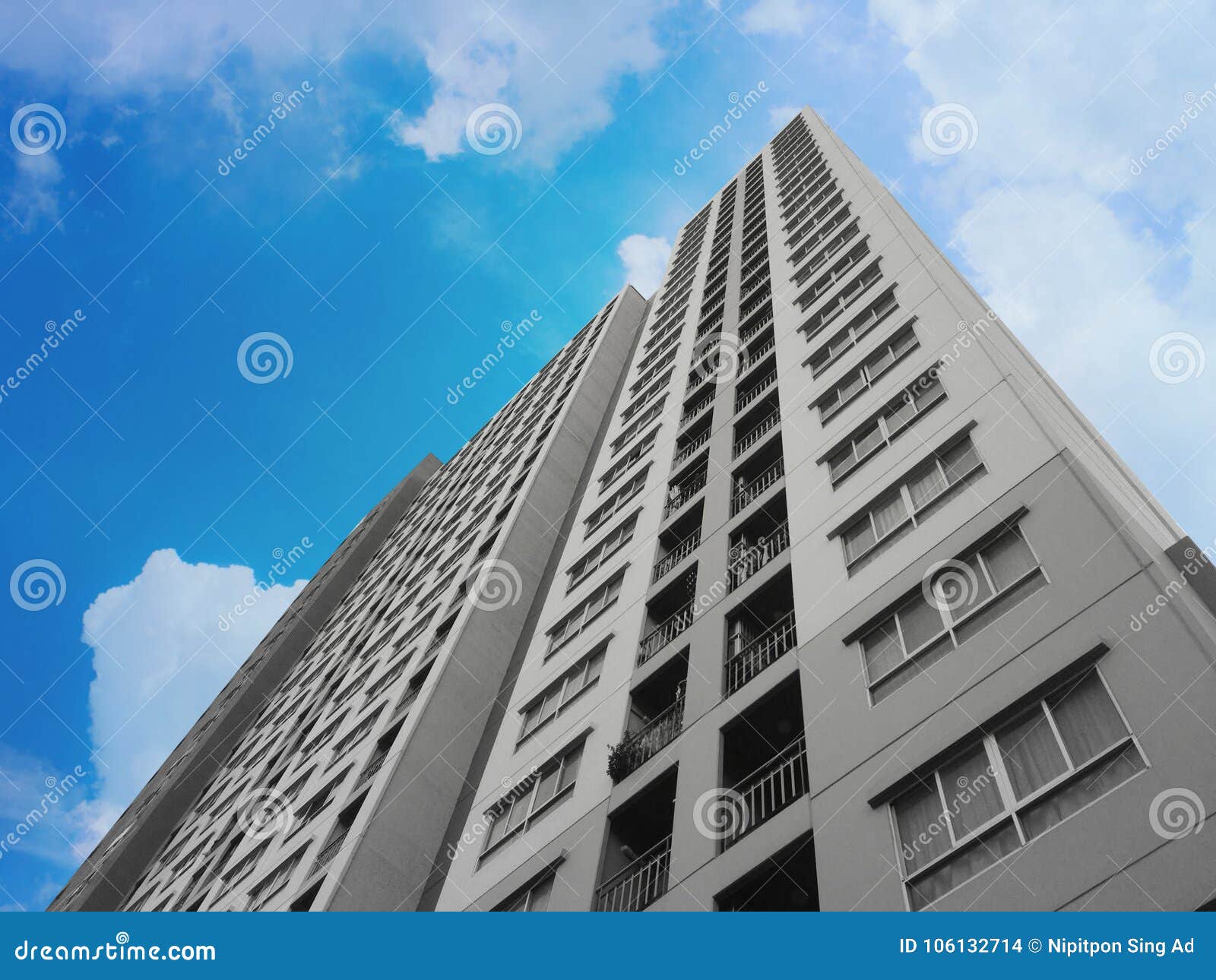 Low Angle View of Skyscrapers, Bottom View of Building Stock Photo ...