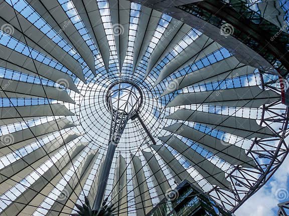 Low Angle View of the Sony Center Ceiling Editorial Stock Photo - Image ...