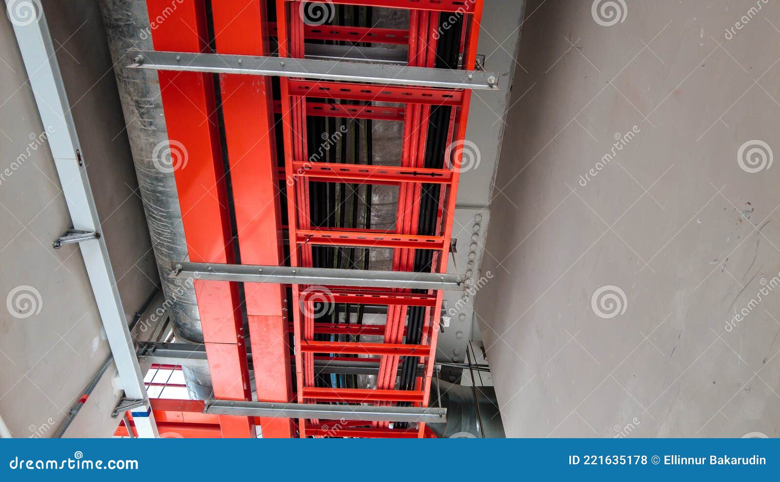 Low Angle View of Steel Network Cable Trunking Box Stock Photo - Image ...