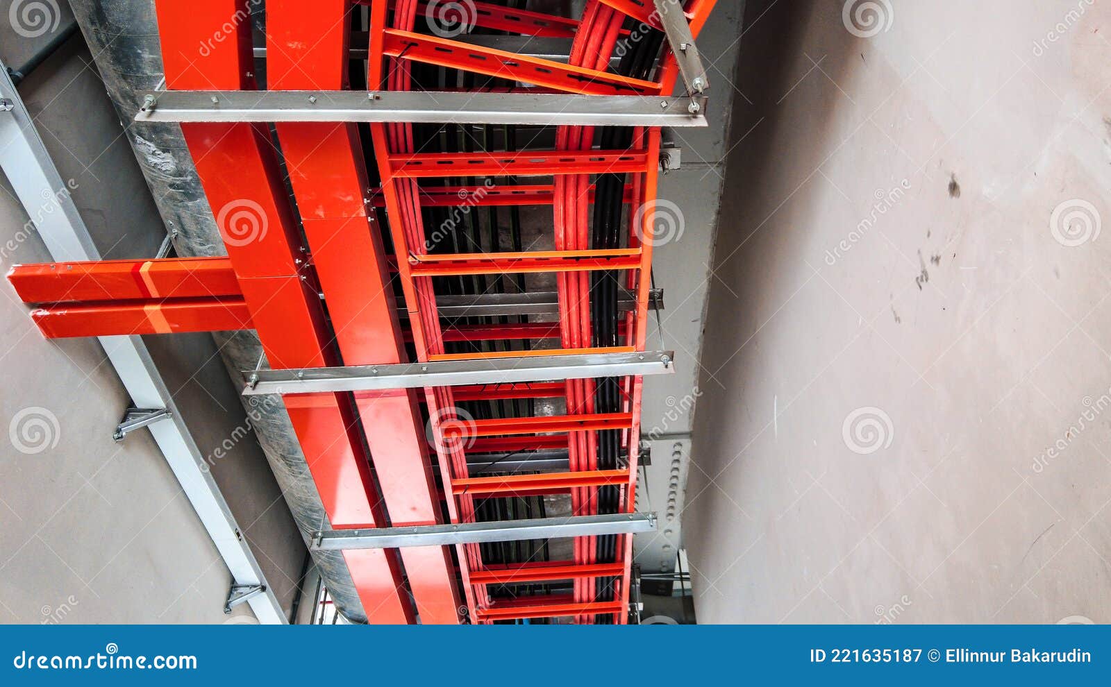 Low Angle View of Steel Network Cable Trunking Box Stock Image - Image ...