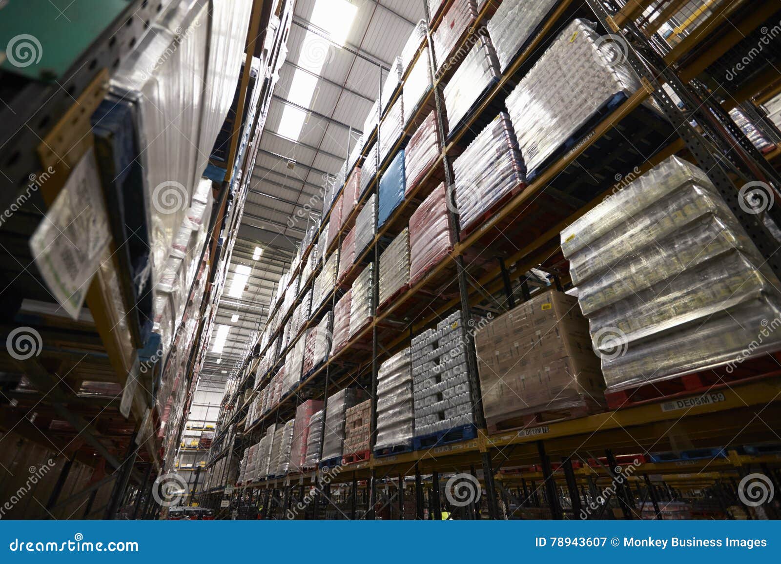 Low Angle View of Stock Stored in a Distribution Warehouse Stock Image ...