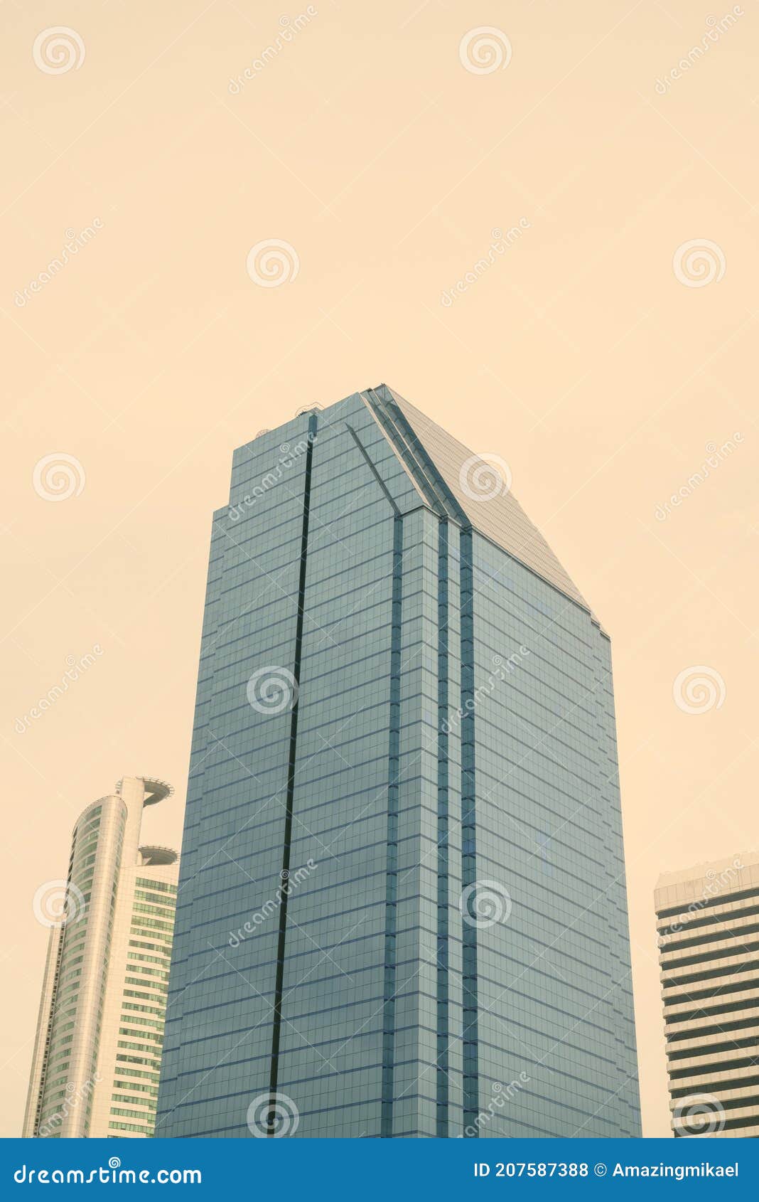 Low Angle View of Tall Corporate Building Stock Photo - Image of angle ...