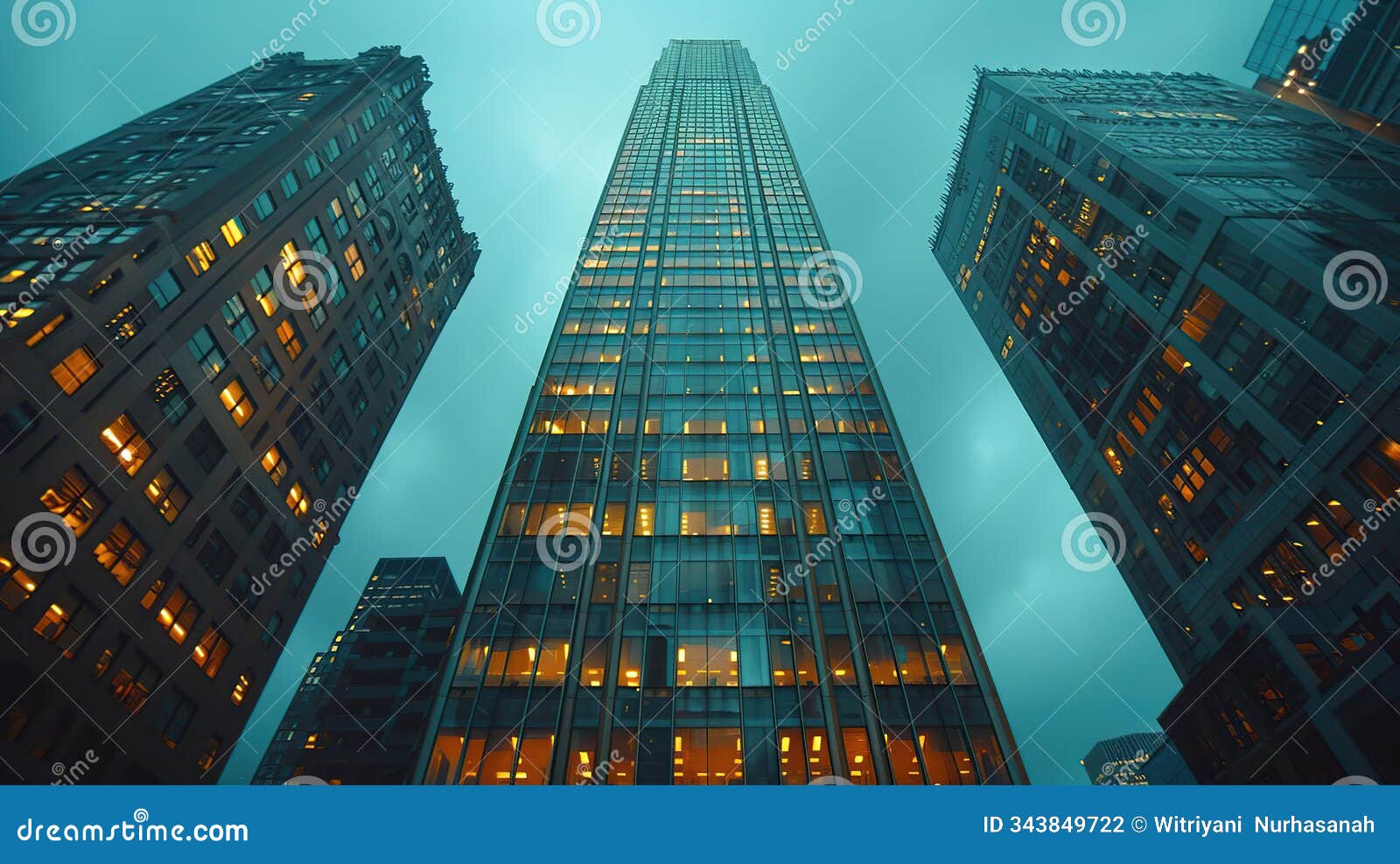 Tall Skyscraper Topped Dollar Sign Currency Symbol. Colorful Glass ...