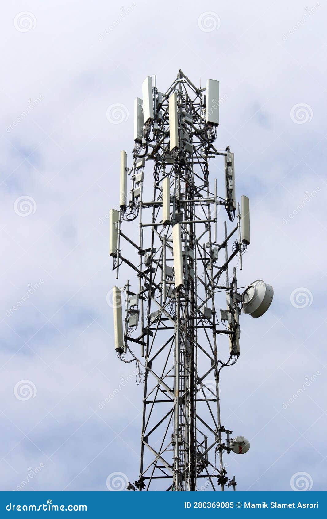 Low Angle View of Telecommunication Tower Stock Image - Image of global ...
