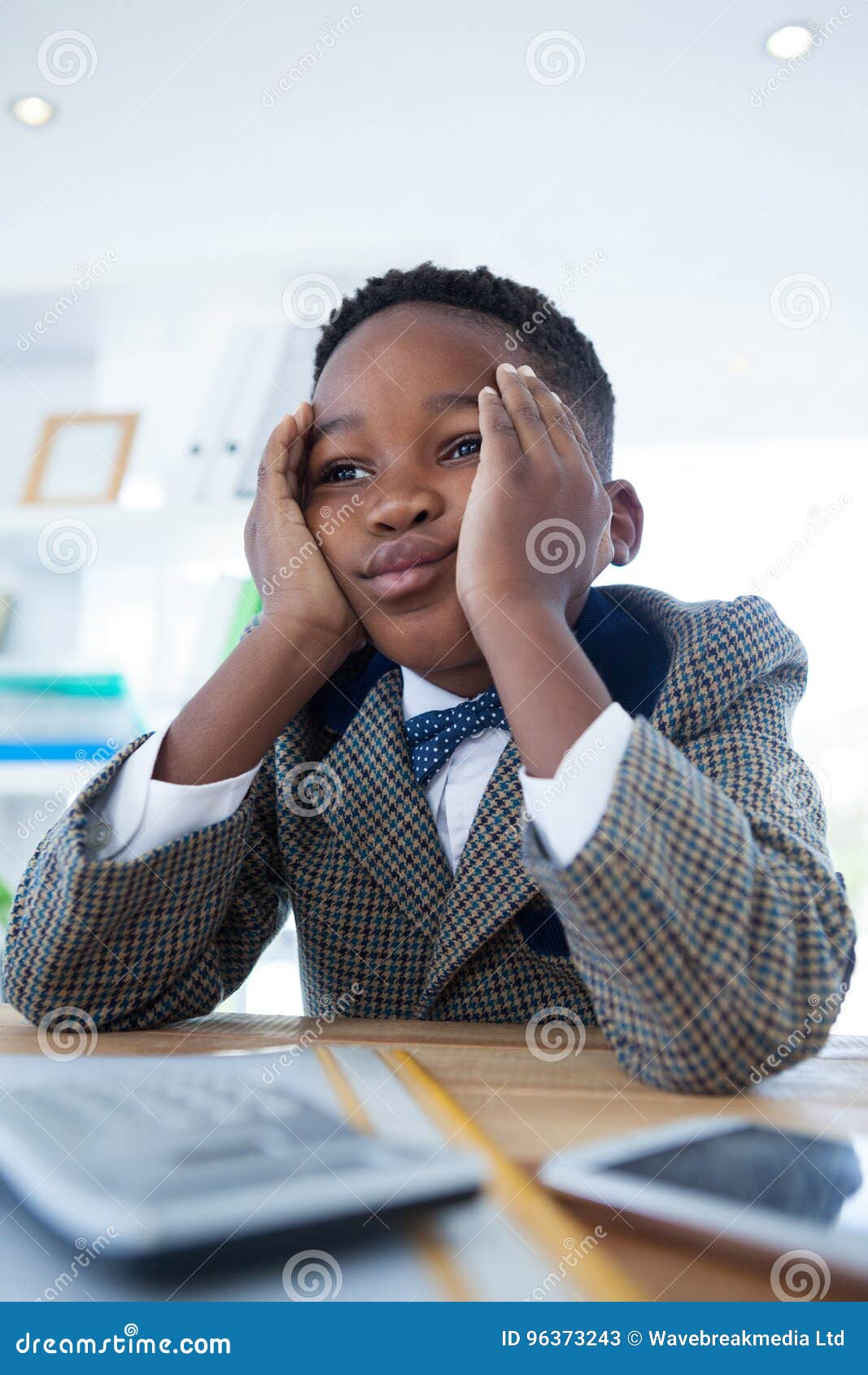 Low Angle View of Thoughtful Businessman with Head in Hands Stock Image ...