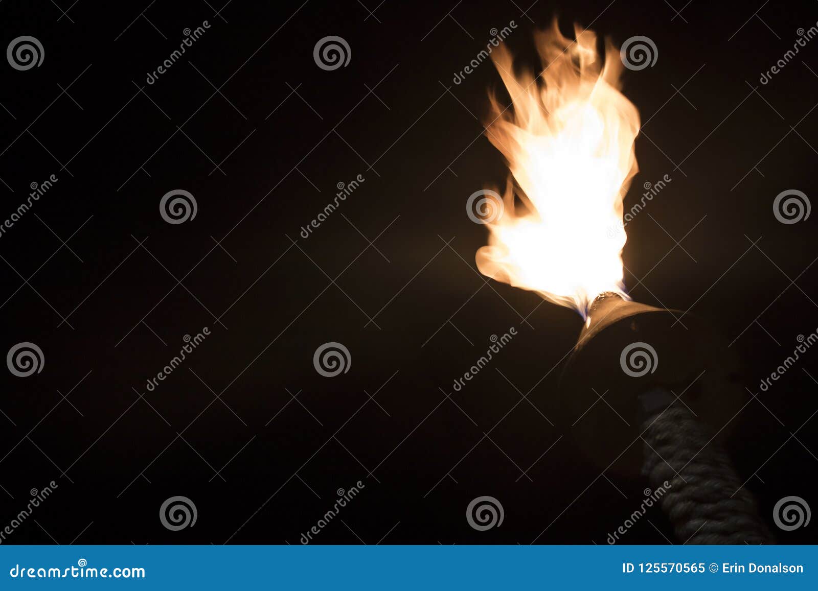 Low Angle View Torch Burning in Black Night Stock Image - Image of ...