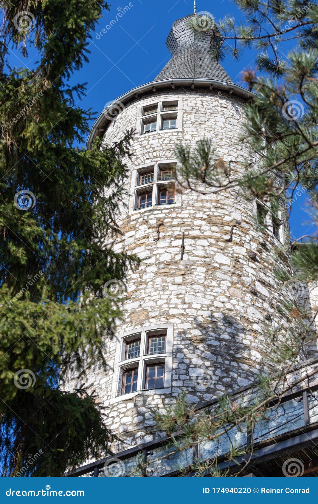 Low Angle View at a Tower of Stolberg Castle in Stolberg, Eifel Stock ...