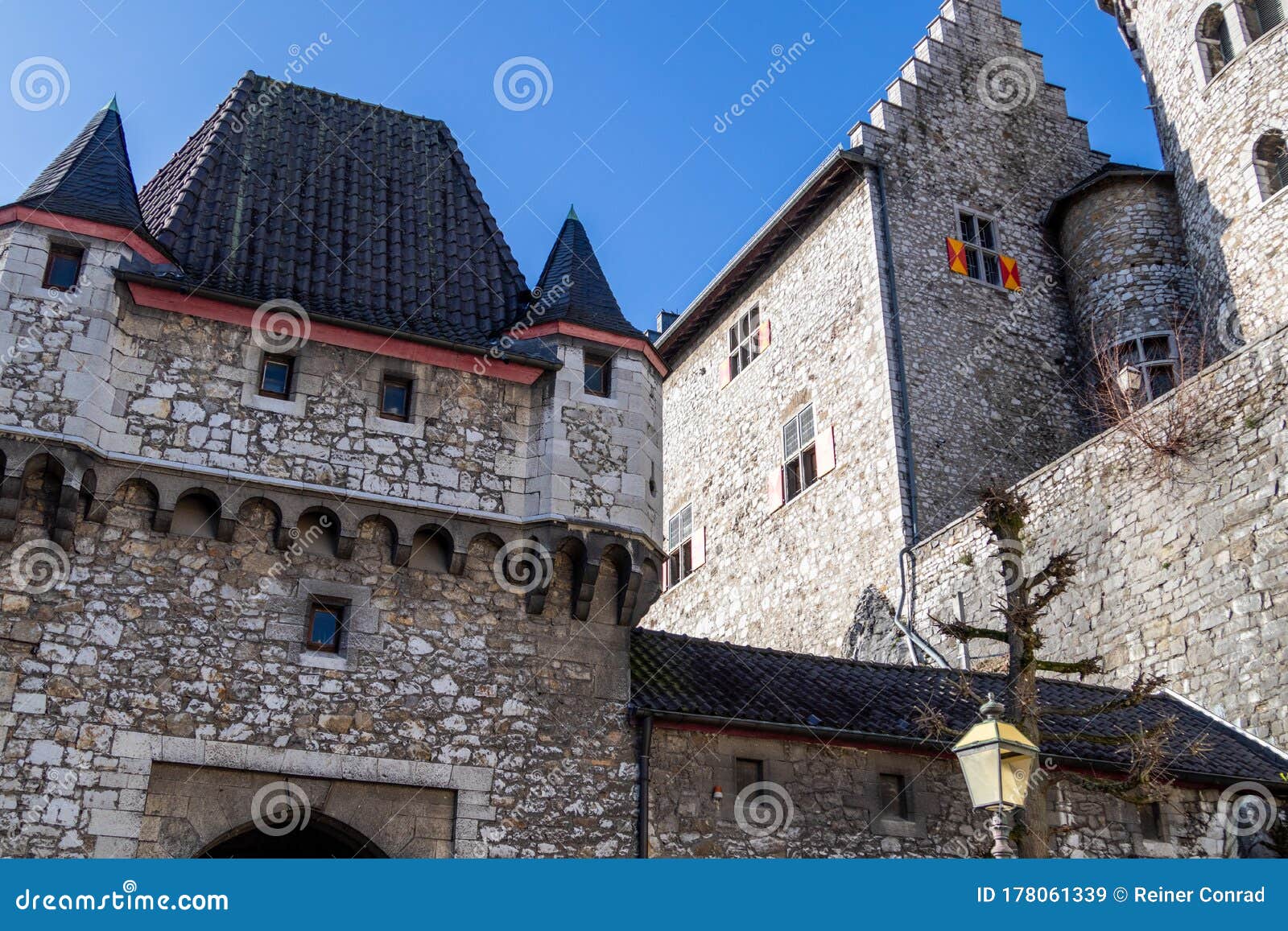 Low Angle View at a Tower of Stolberg Castle in Stolberg, Eifel Stock ...
