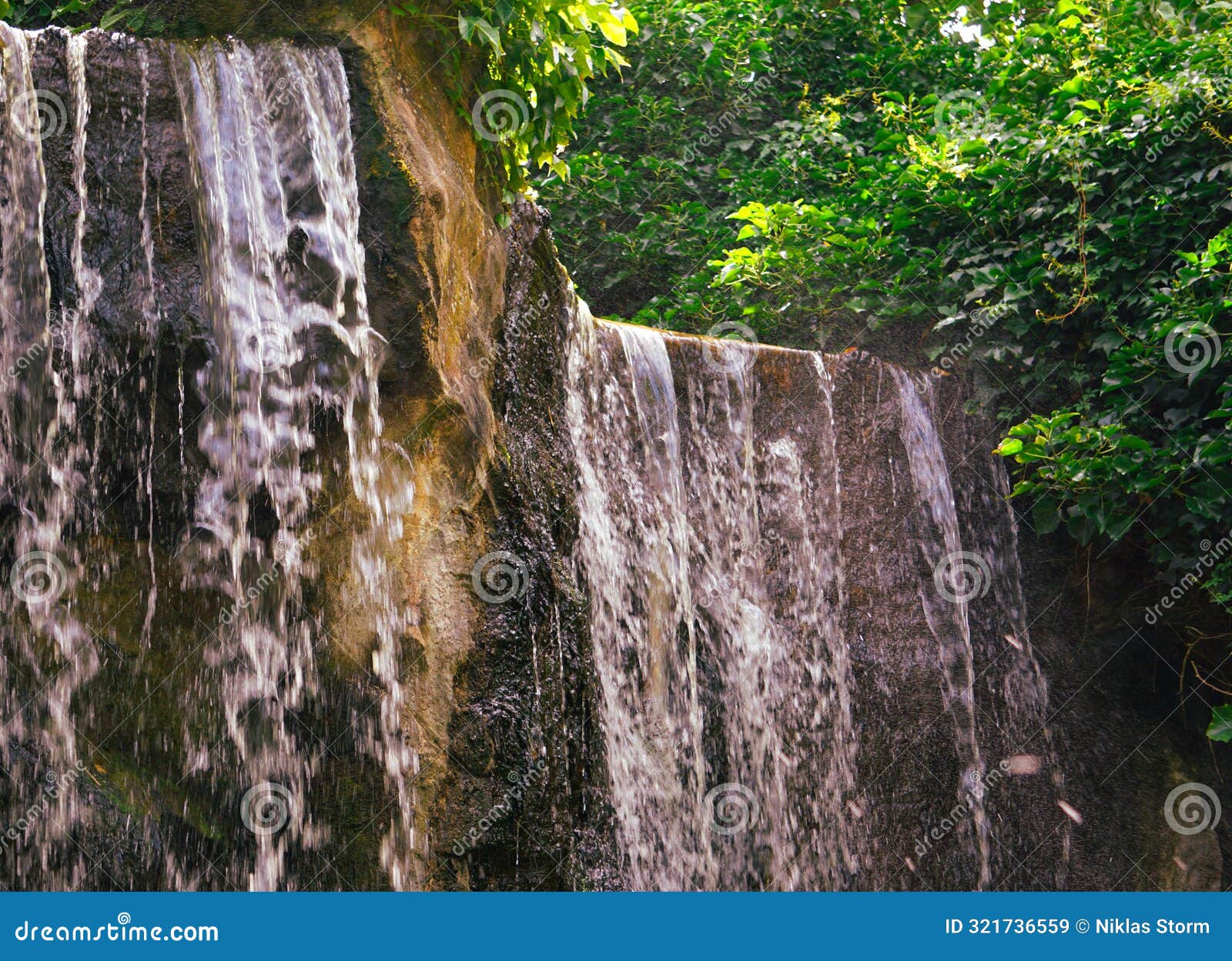 Low Angle View of a Waterfall Stock Image - Image of travel, stream ...