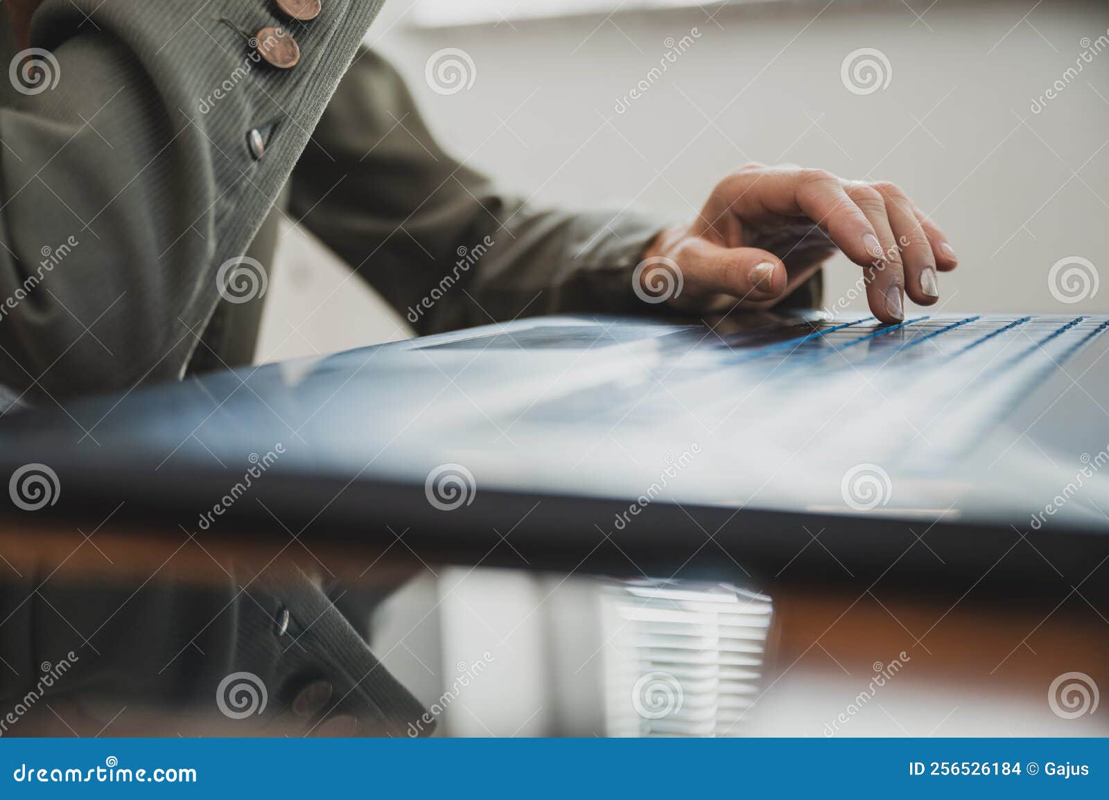 Low Angle View of a Woman Working on Her Laptop Computer Stock Photo ...