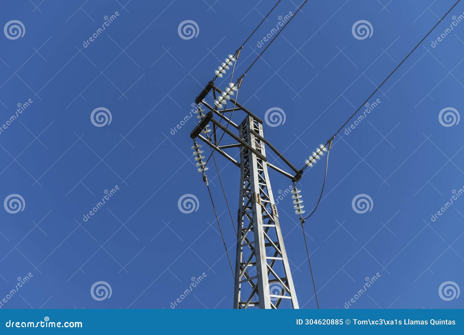 Low Angle Views of a High Voltage Cable Tower Stock Image - Image of ...