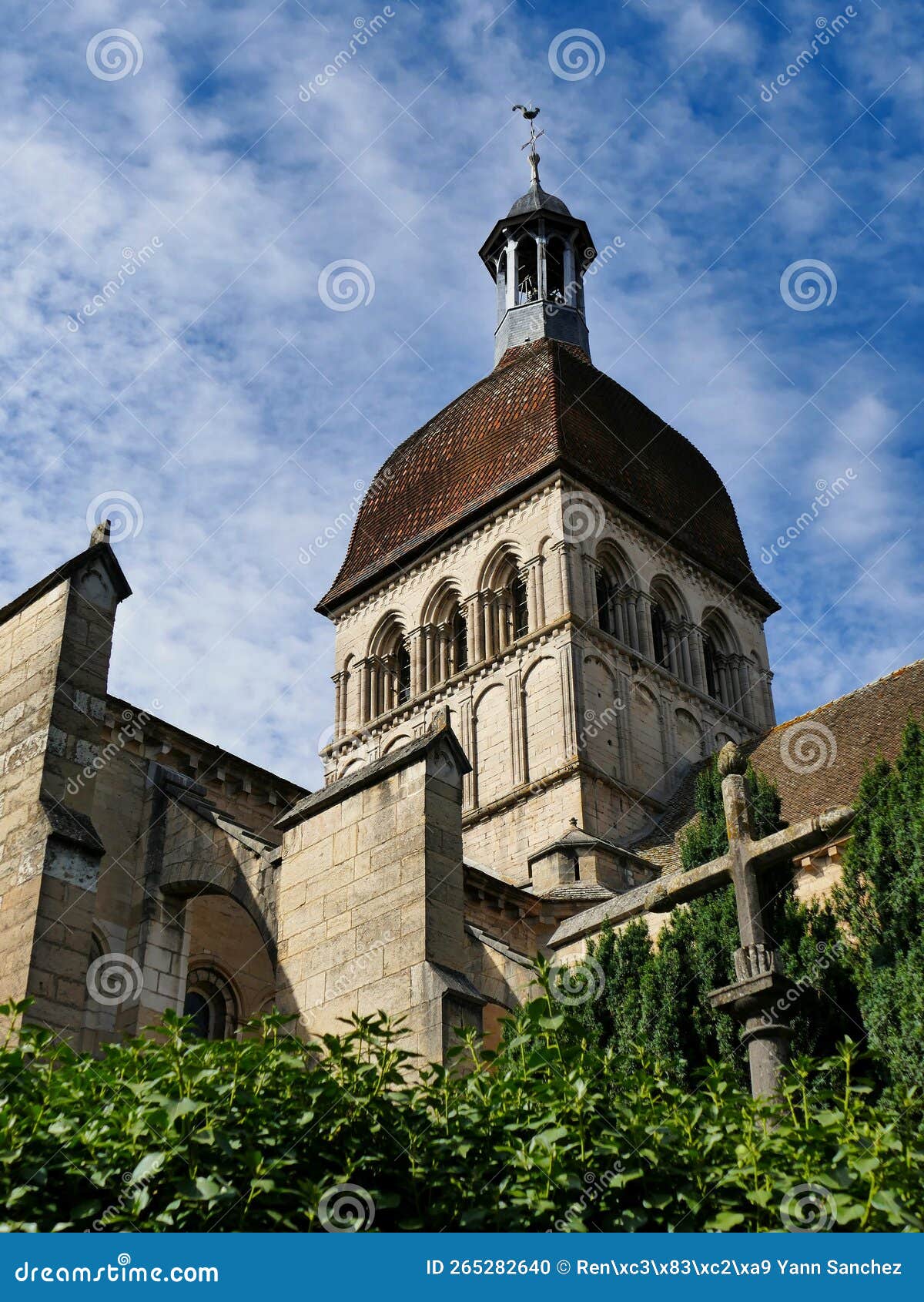 The Bell Tower of the Collegiate Basilica Notre-Dame De Beaune Stock ...