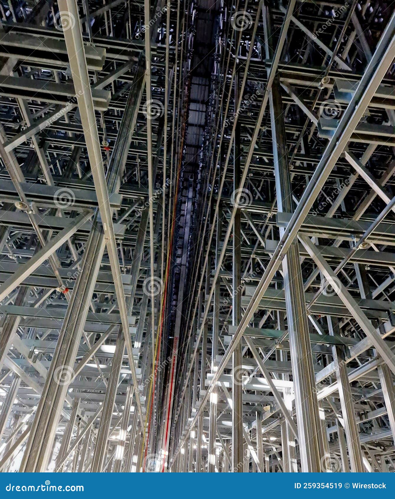 Low Angle of a Wharehouse with Two Big Metal Structures. Stock Image ...