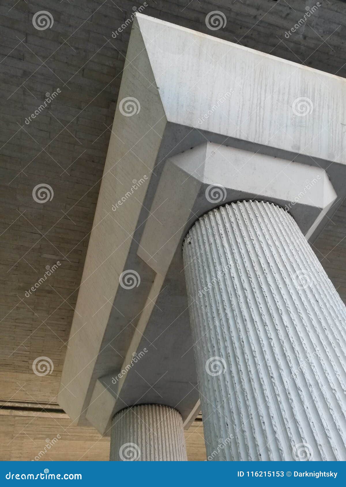 Concrete Bridge Construction Pillars Stock Image - Image of highway ...