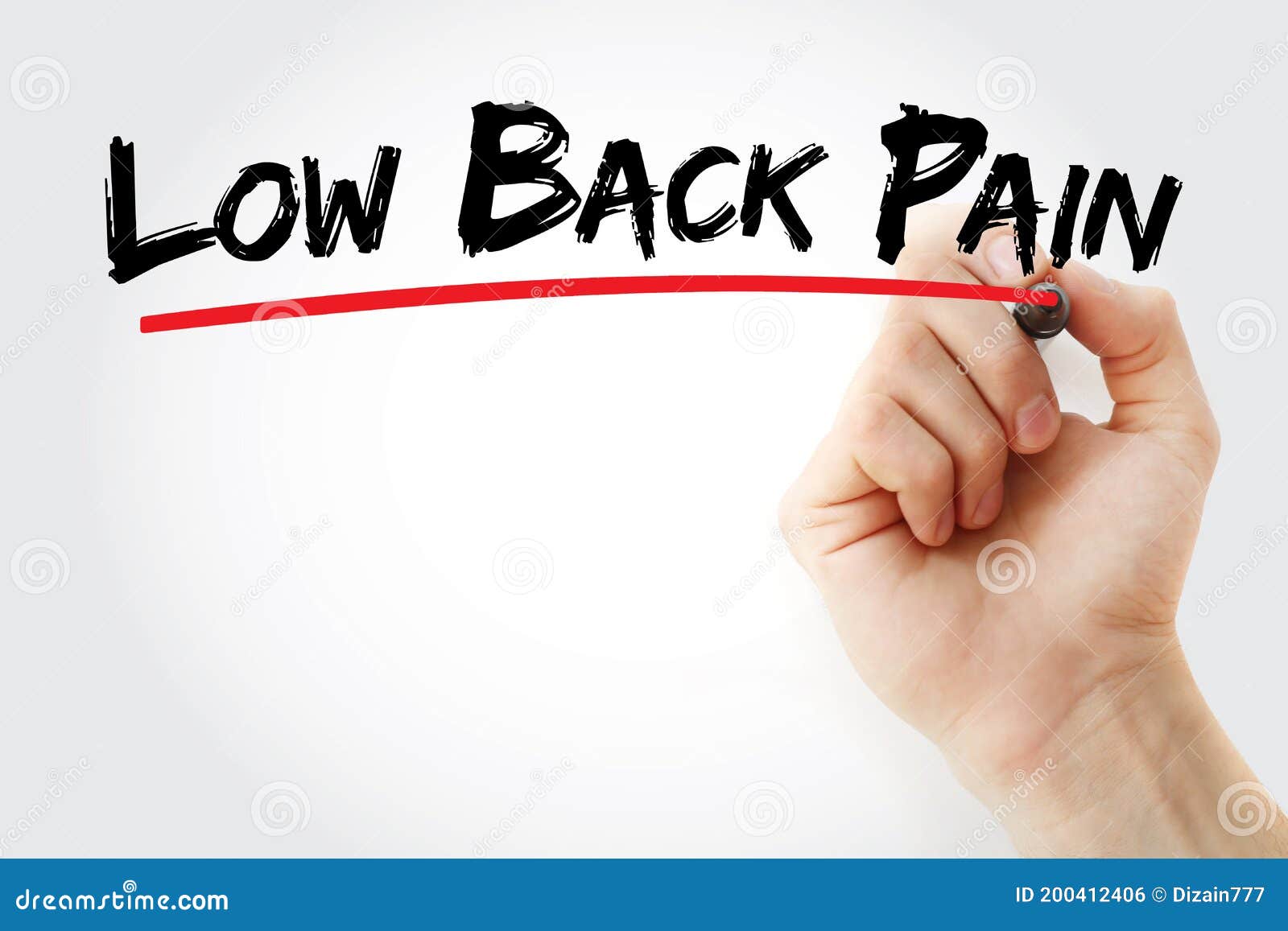 Low Back Pain Text with Marker Stock Photo - Image of procedure ...