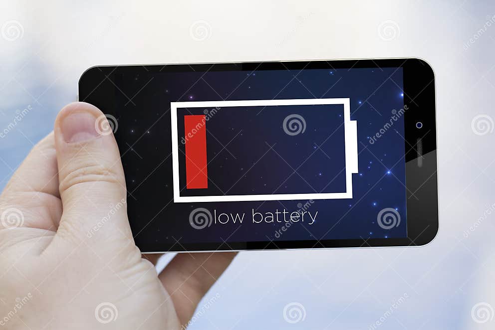 Low battery cell phone stock image. Image of mobile, cell - 53258563