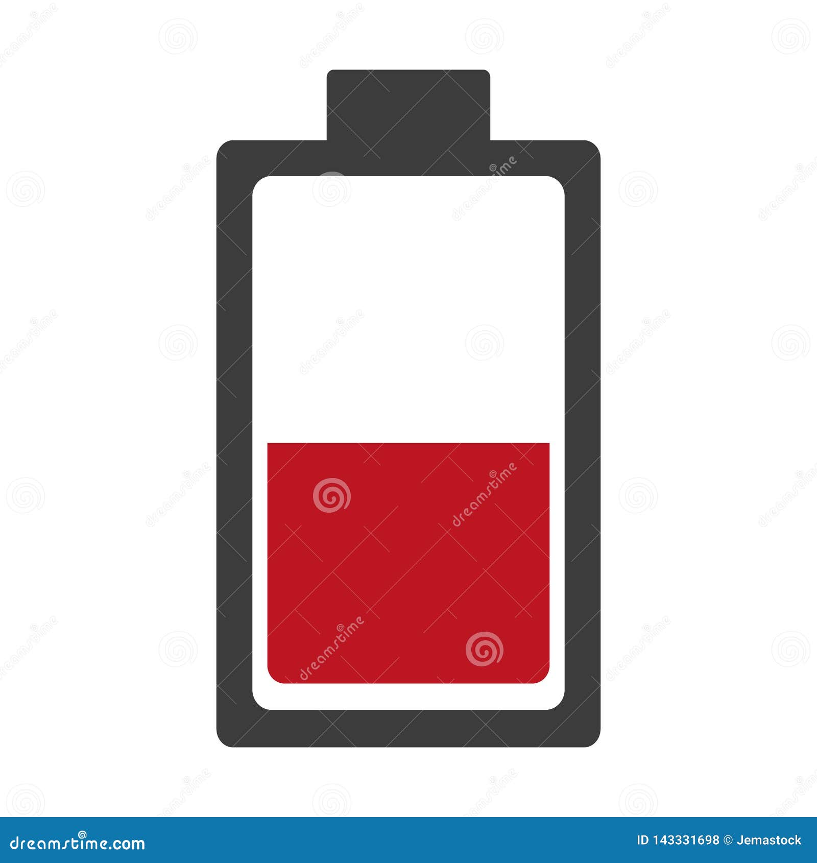 Low battery charge stock vector. Illustration of volt - 143331698