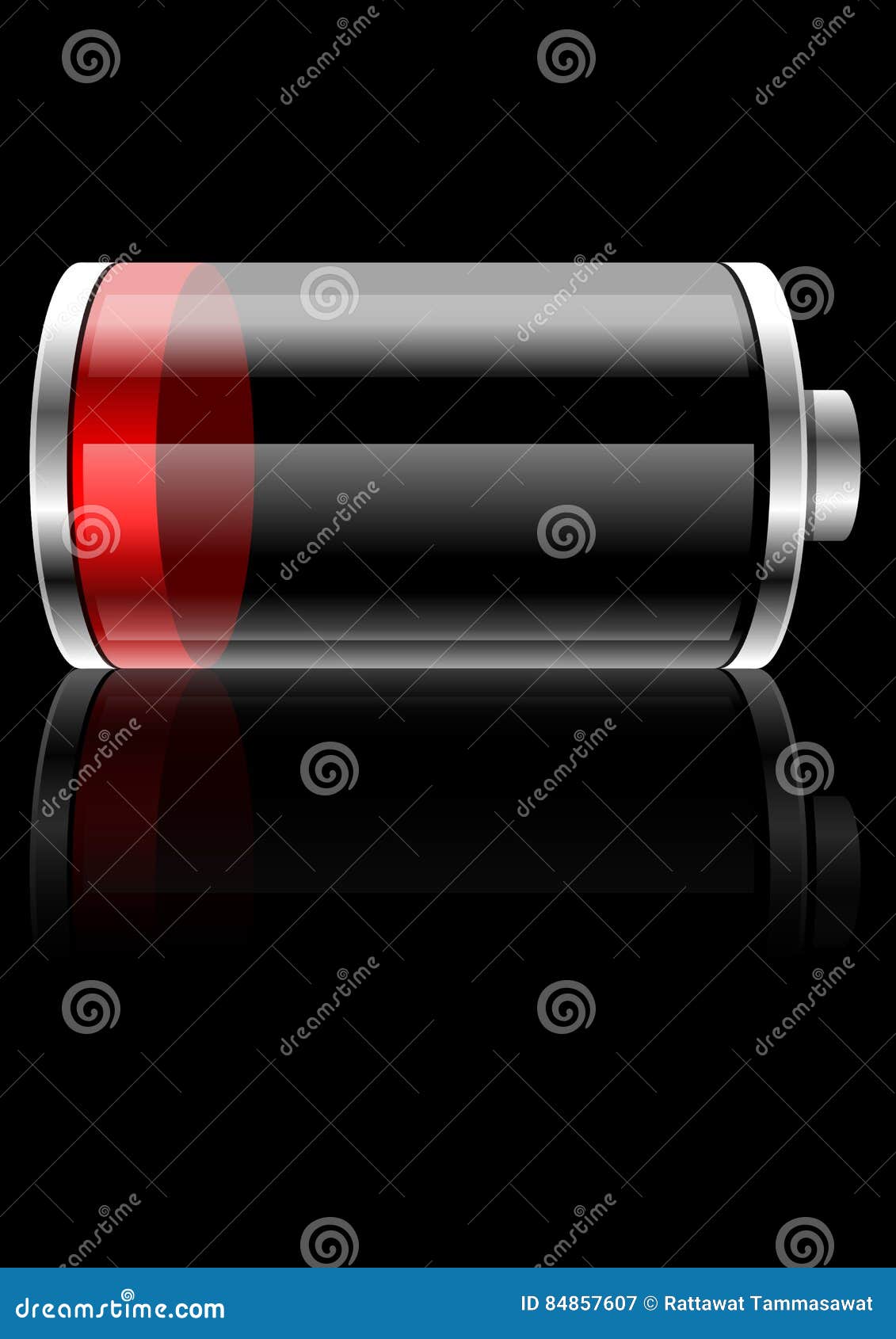 Low battery stock vector. Illustration of battery, icon - 84857607