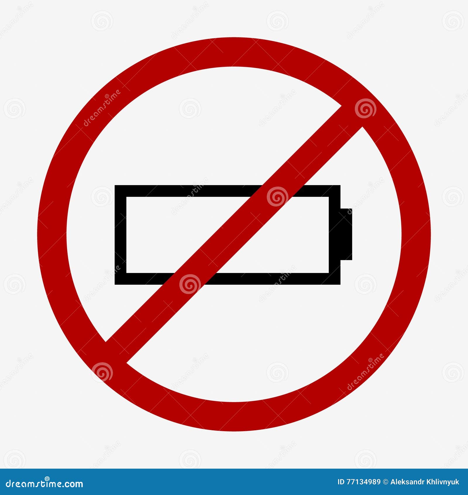 No Battery Allowed Restriction Of Cell Power Storage Danger Zone ...