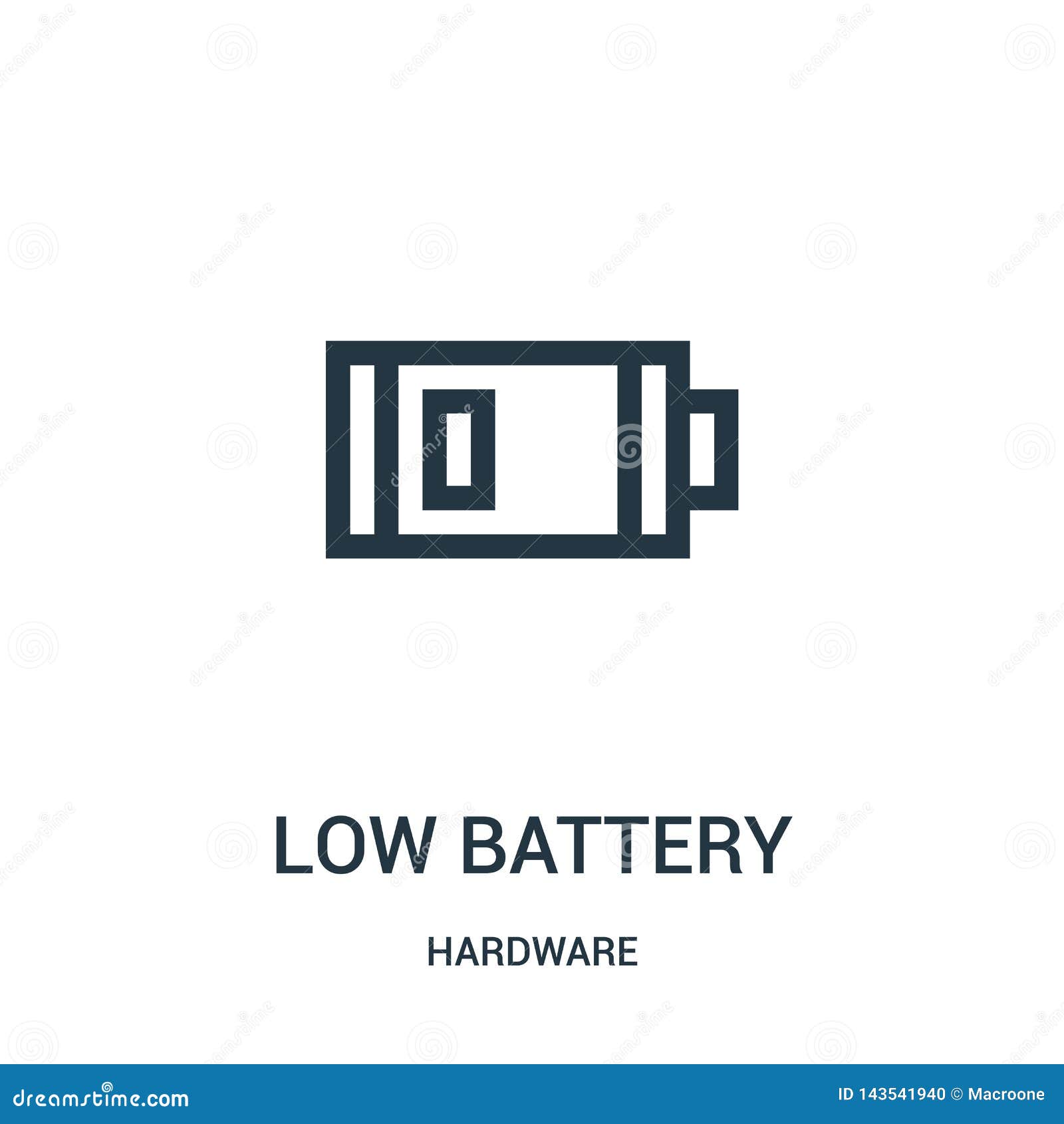 Low Battery Icon Vector from Hardware Collection. Thin Line Low Battery ...