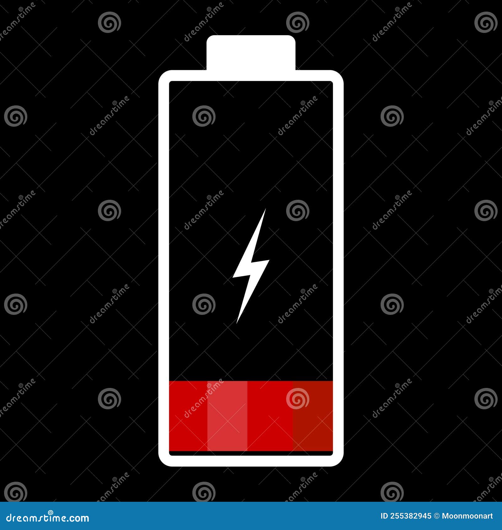 Low Battery Illustration. Red Color Stock Vector - Illustration of ...