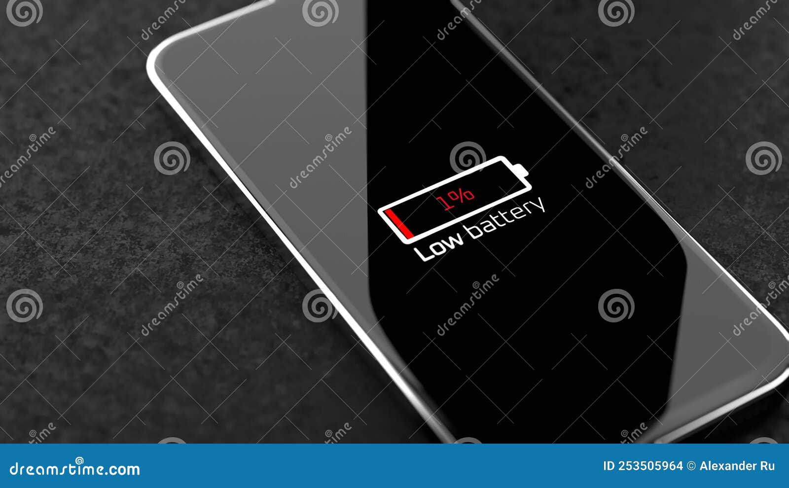 Low Battery. the Battery Indicator Shows the Dead Battery of the Phone ...