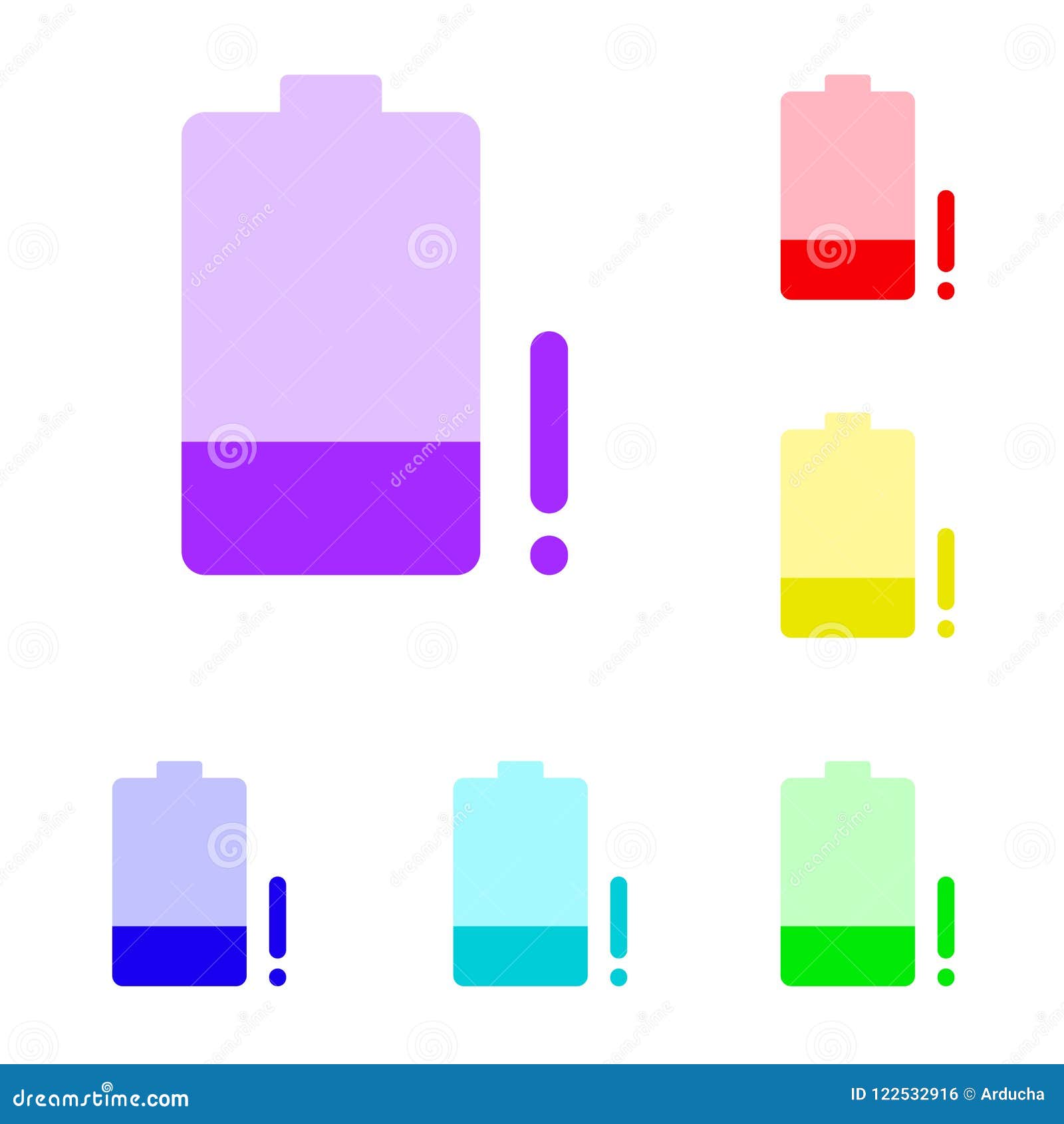 Low battery indicator stock vector. Illustration of vector - 122532916