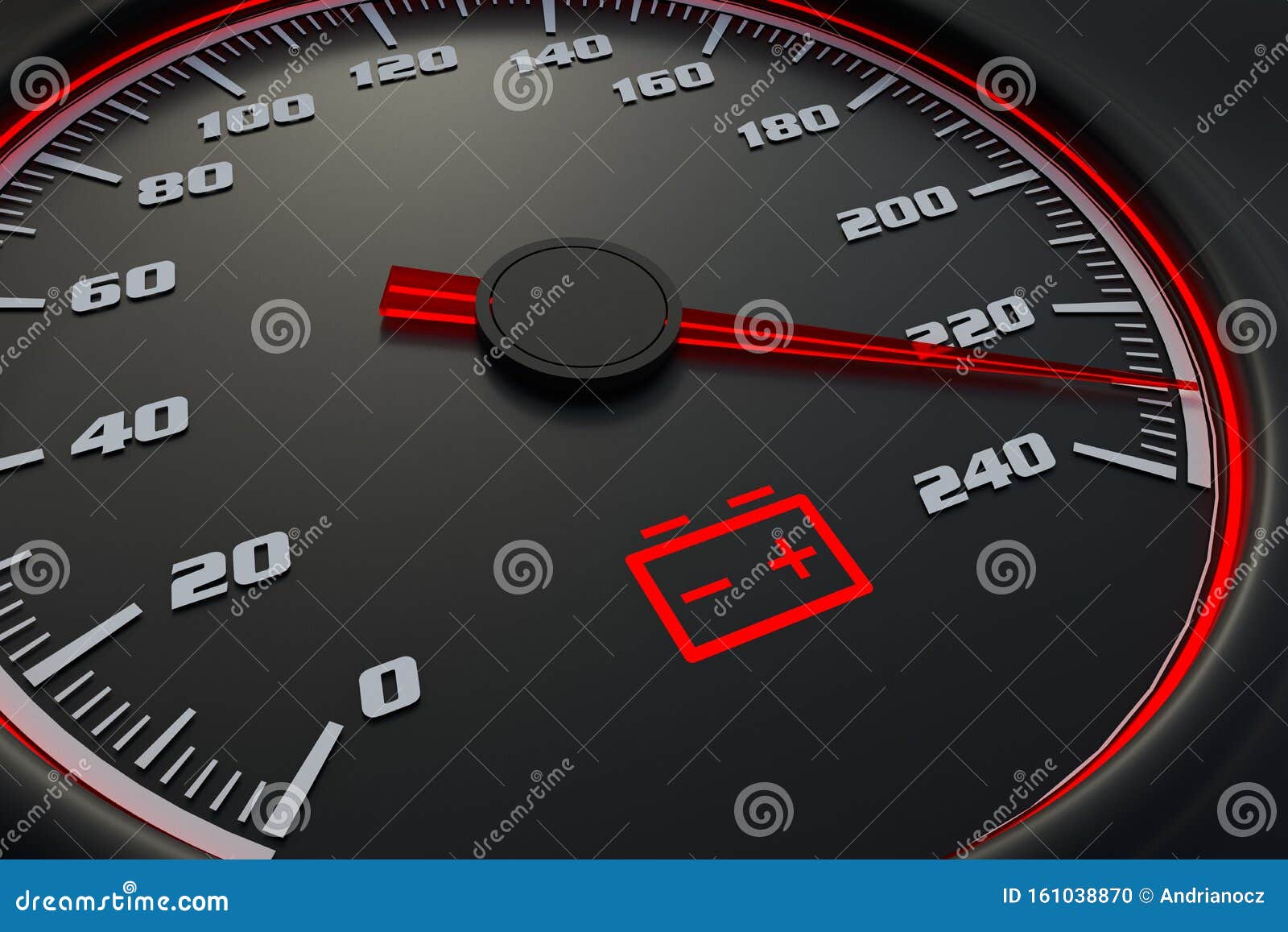 Low Battery Light on Car Dashboard Stock Illustration - Illustration of ...