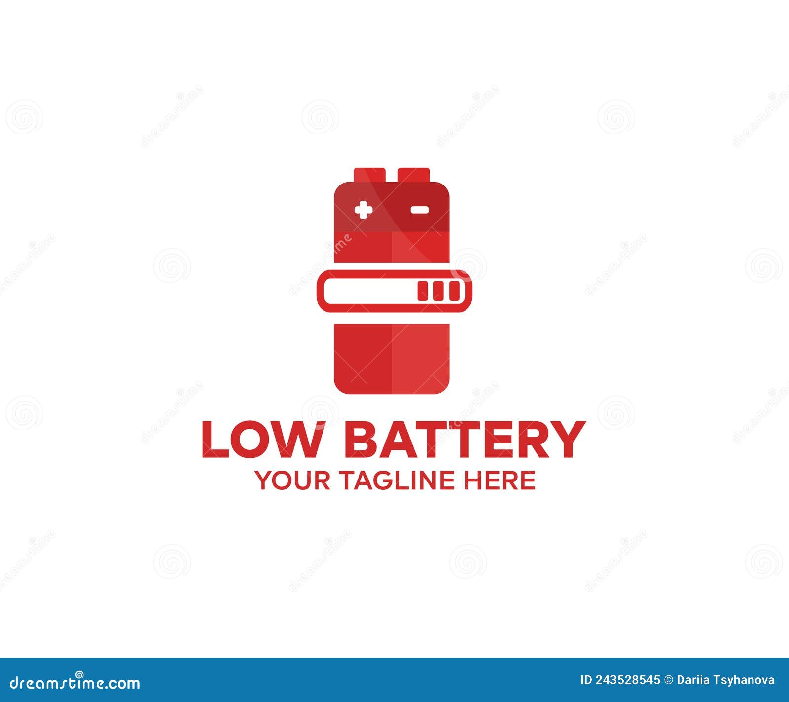 Low Battery, Red Light Indicators Logo Design. Charging Empty Batteries ...
