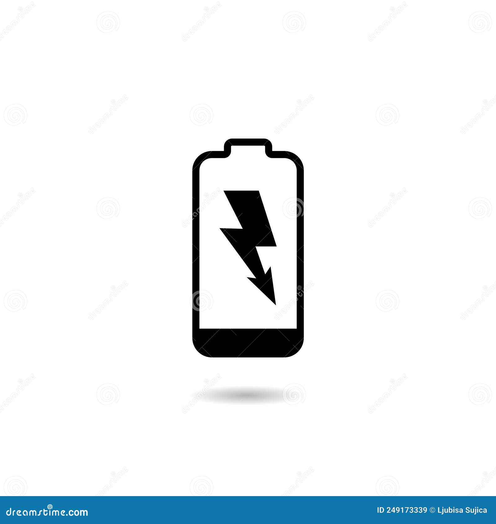 Low Battery Logo with Shadow Stock Vector - Illustration of bolt ...