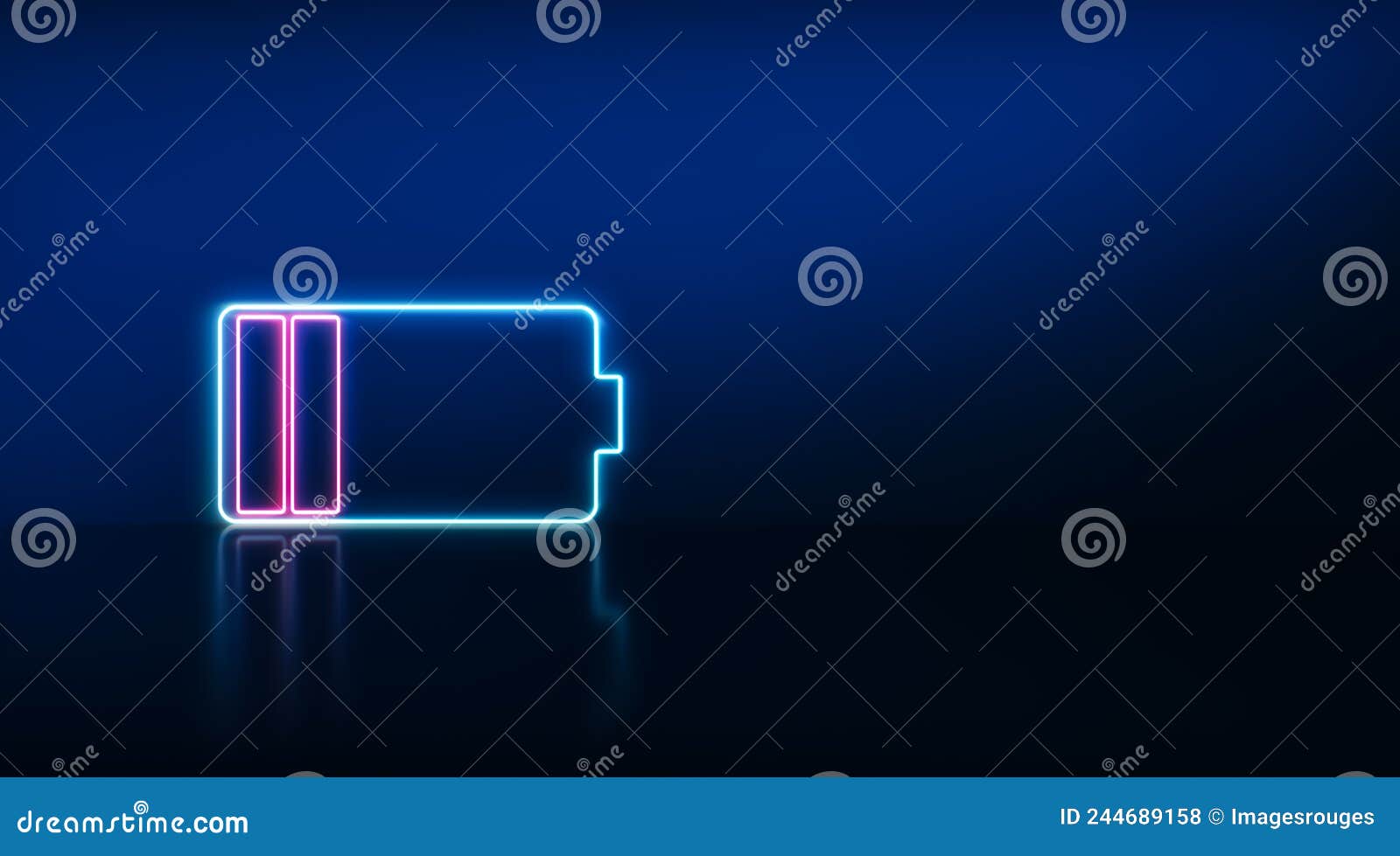 Set Of Battery Neon Icon. Charger Glowing Sign. Cartoon Vector ...