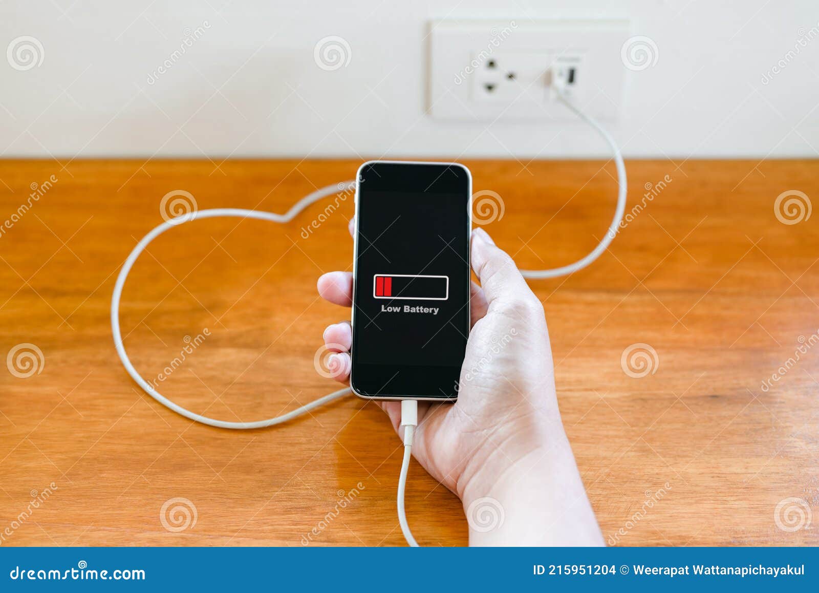 Low Battery Phone in Charge Stock Photo - Image of blank, drain: 215951204
