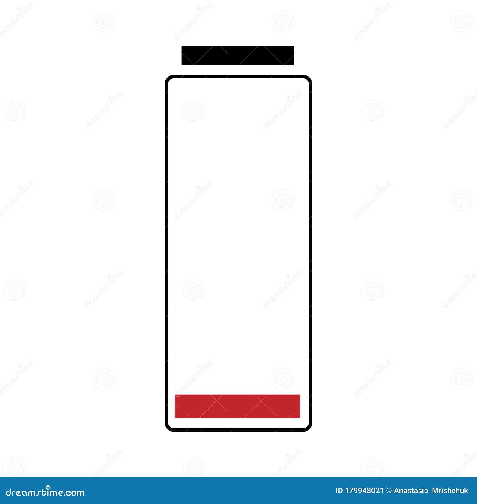 Low Battery Picture in a Battery on a White Background. Vector ...