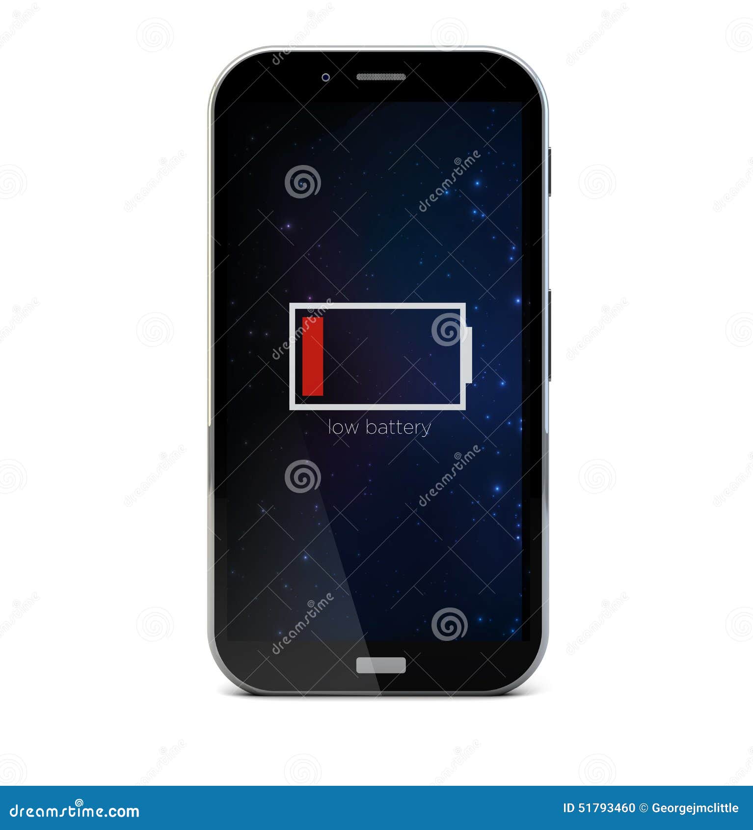 Low battery smartphone stock illustration. Illustration of electric ...