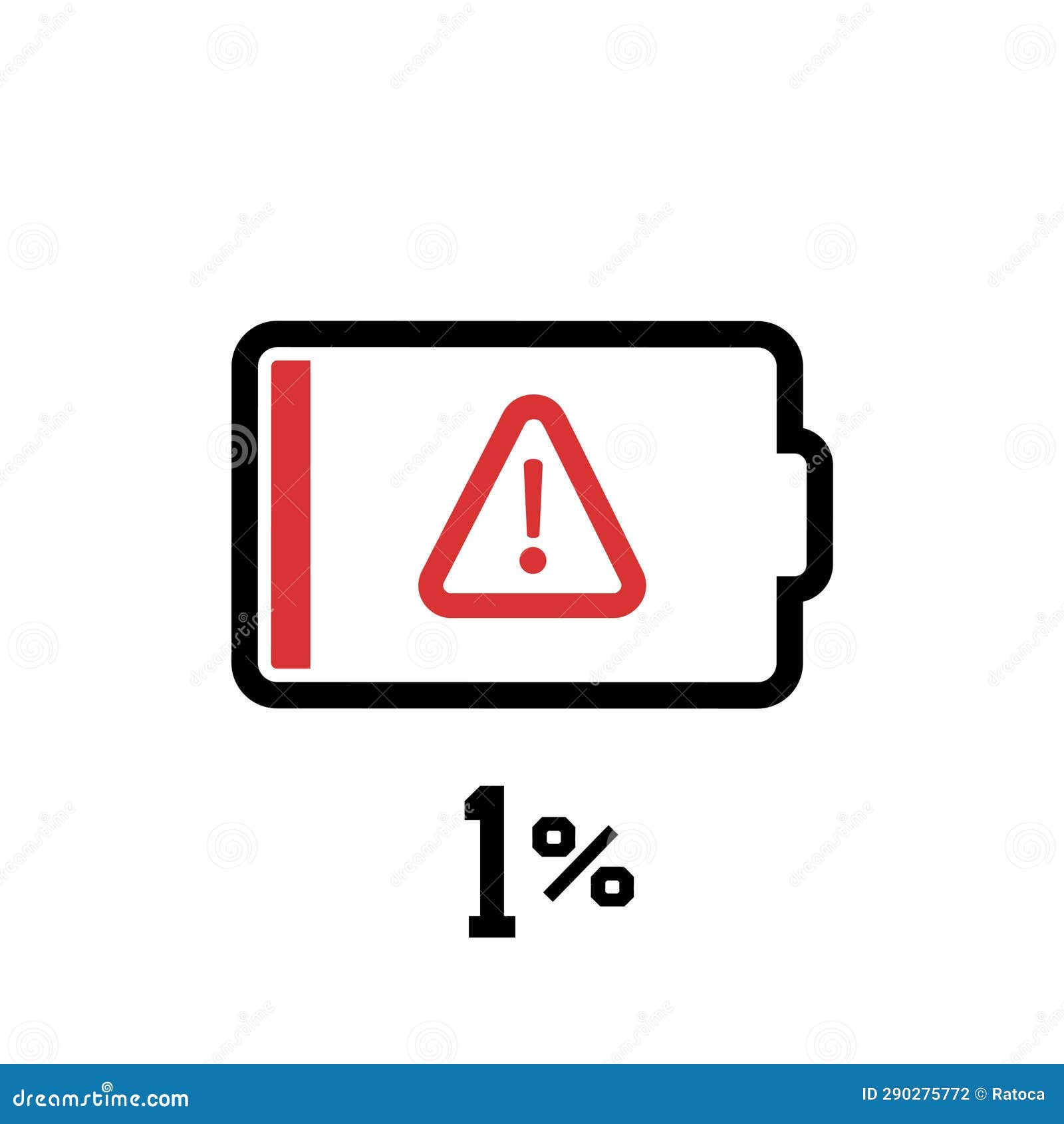 Low battery symbol stock illustration. Illustration of isolated - 290275772