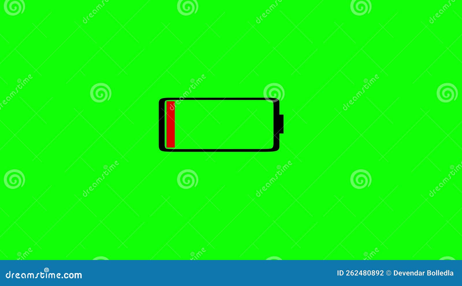 Low Battery Symbol Motion Graphics with Green Screen Background Stock ...