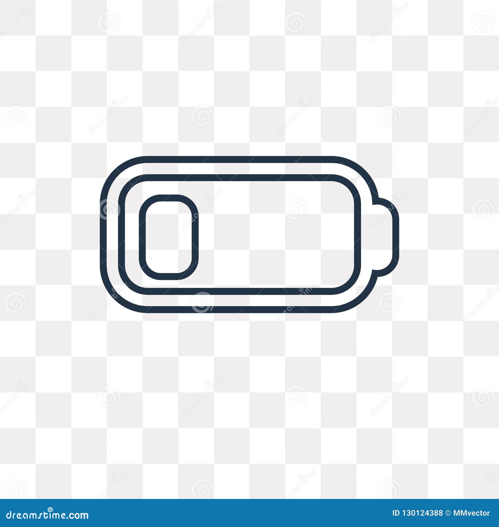 Low Battery Vector Icon Isolated on Transparent Background, Line Stock ...
