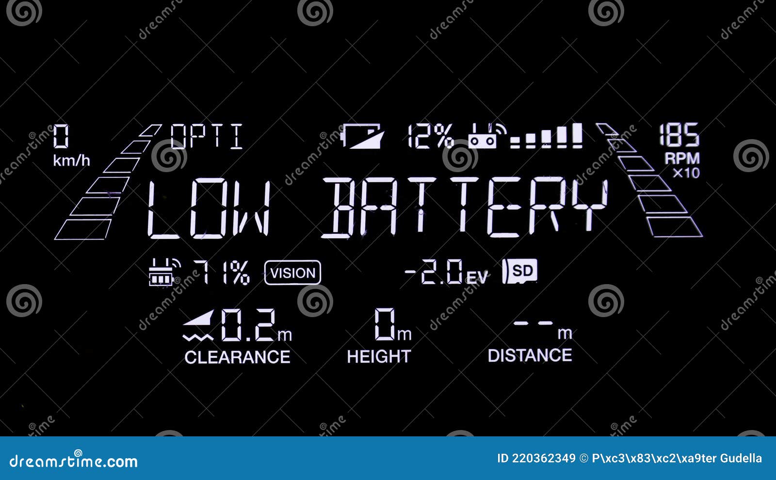 Drone Controller Display Low Battery Warning Stock Video - Video of ...