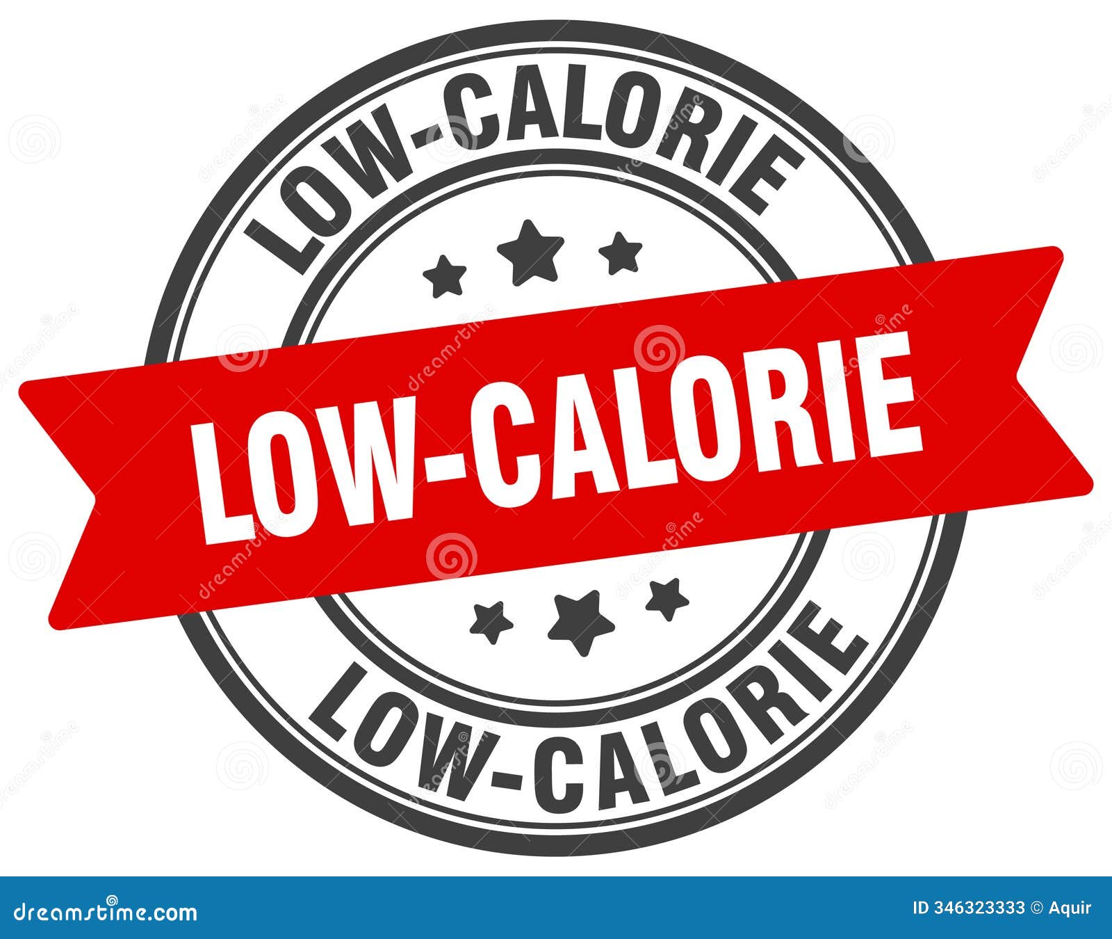 Low-calorie Stamp. Low-calorie Label on Transparent Background. Round ...