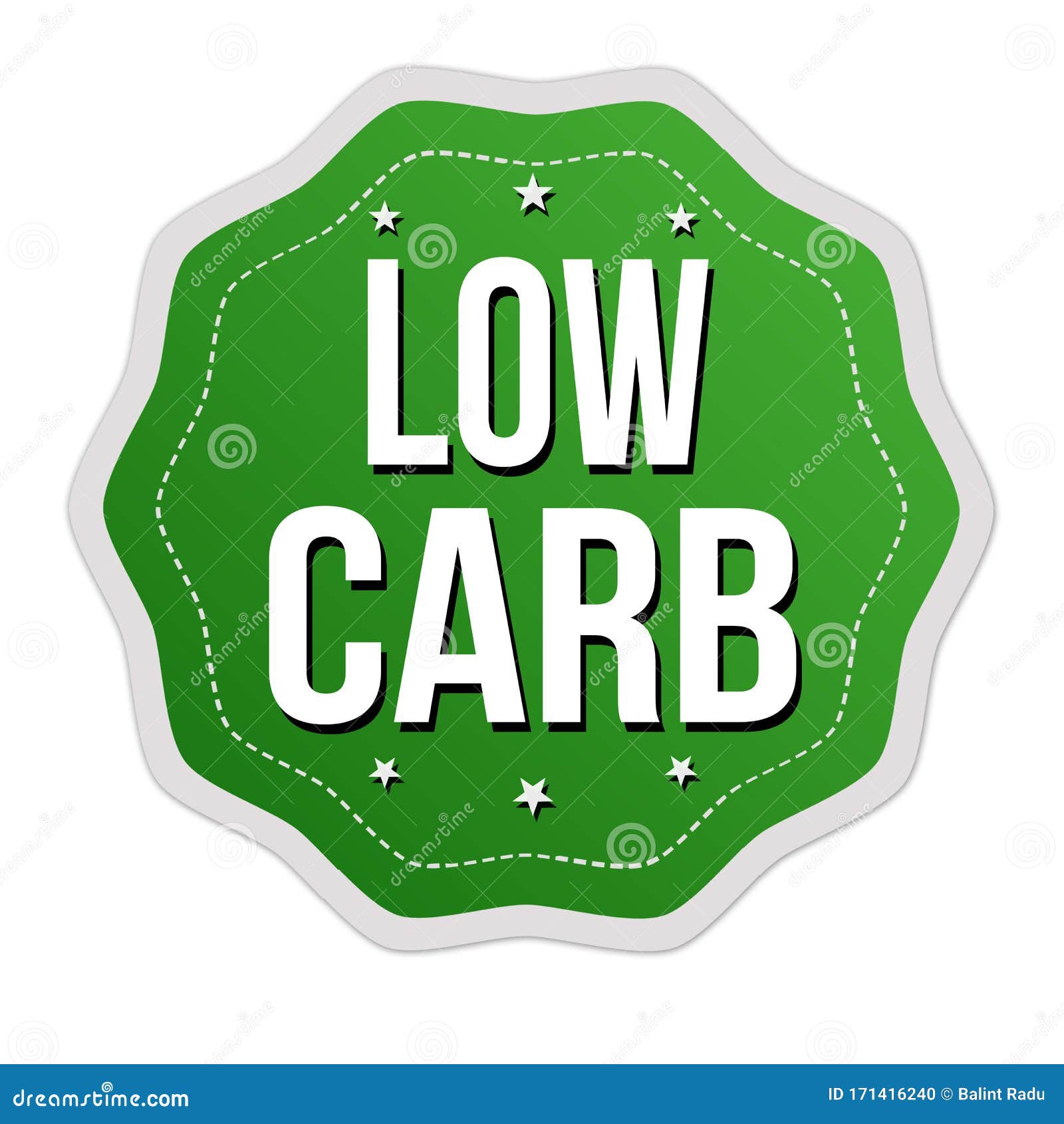 Low Carb Label. Low Carb Isolated Seal. Sticker. Sign Cartoon Vector ...
