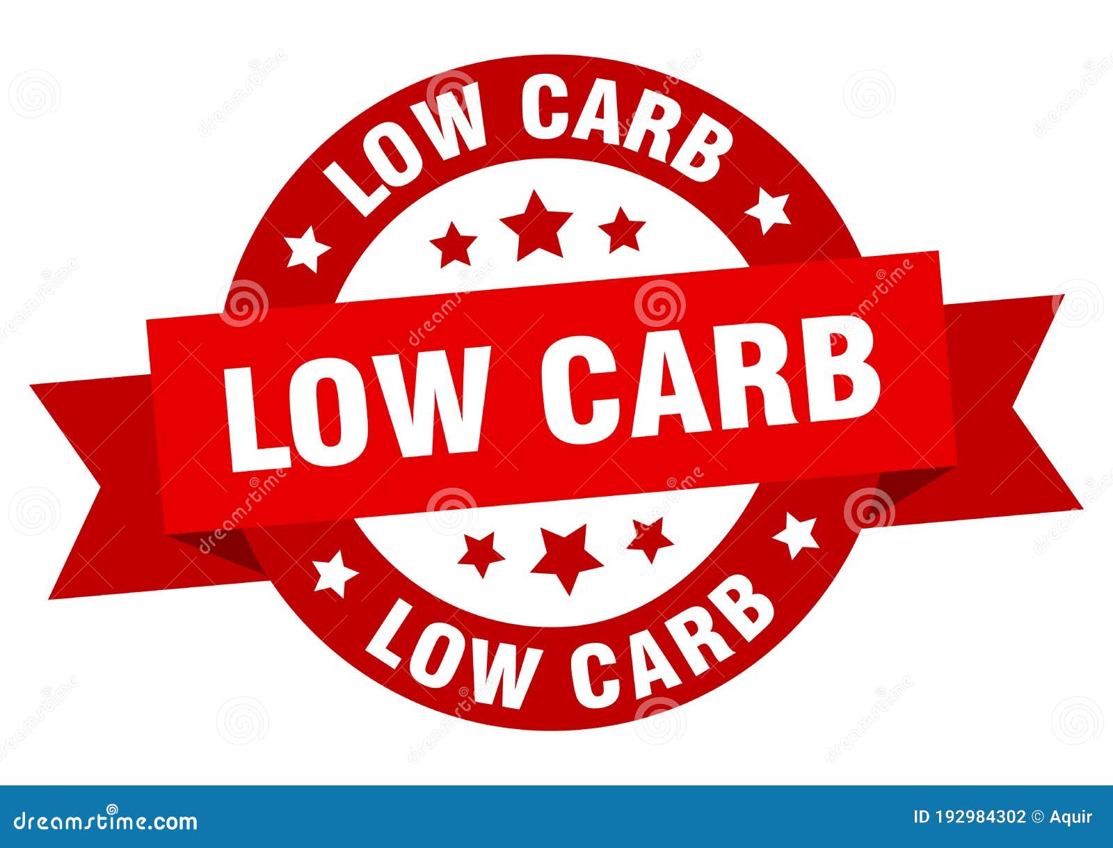 Low Carb Round Ribbon Isolated Label. Low Carb Sign Stock Vector ...