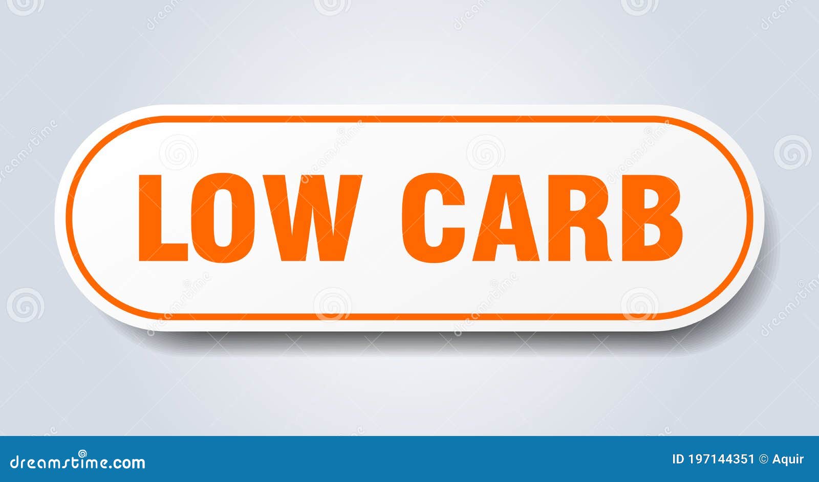 Low Carb Sign. Rounded Isolated Button. White Sticker Stock Vector ...