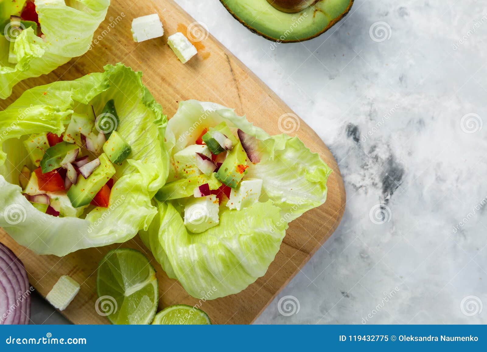 Low Carb Taco Alternative - Shell-less Taco Stock Image - Image of ...