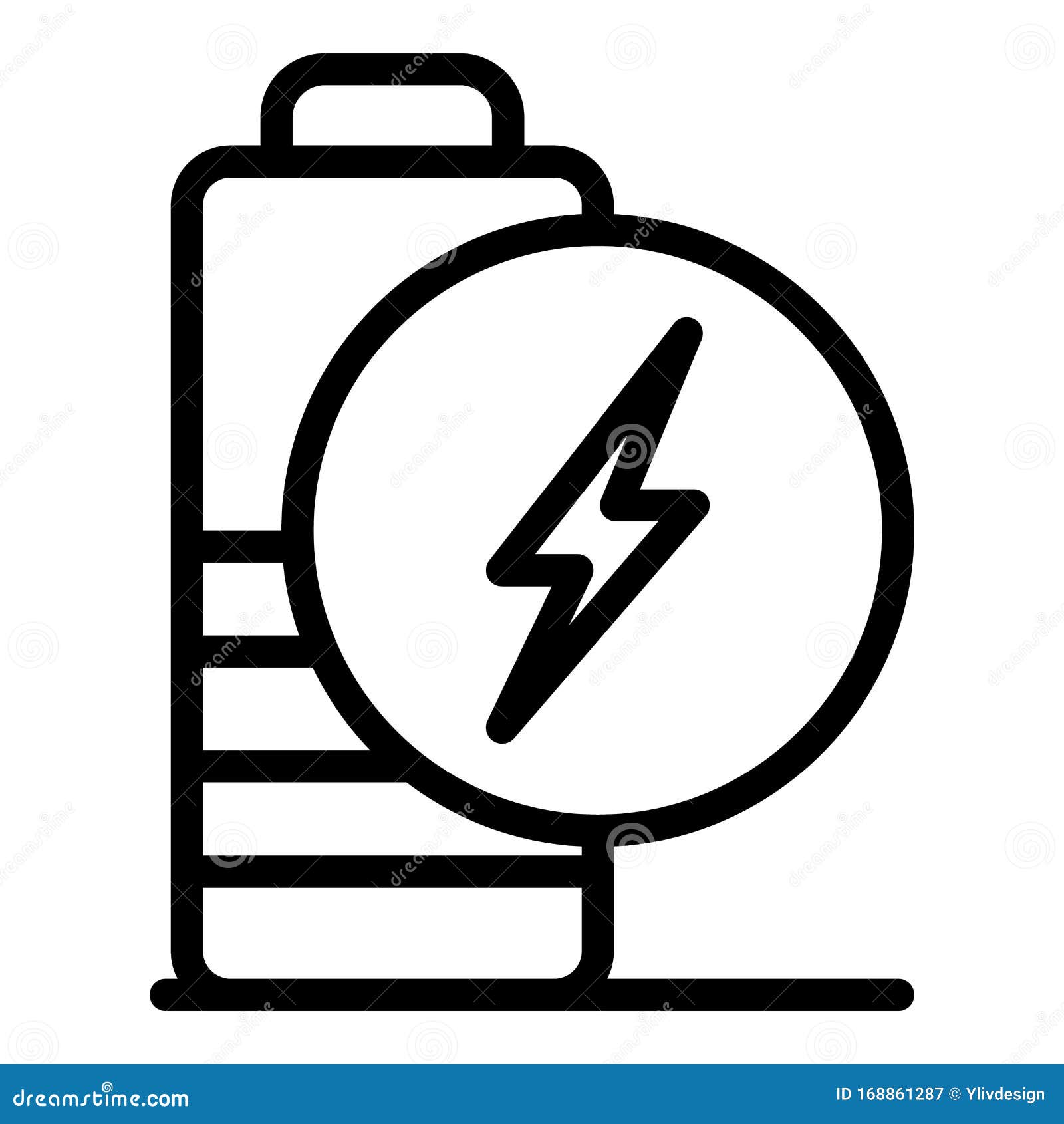 Low Charge Battery Icon, Outline Style Stock Vector - Illustration of ...